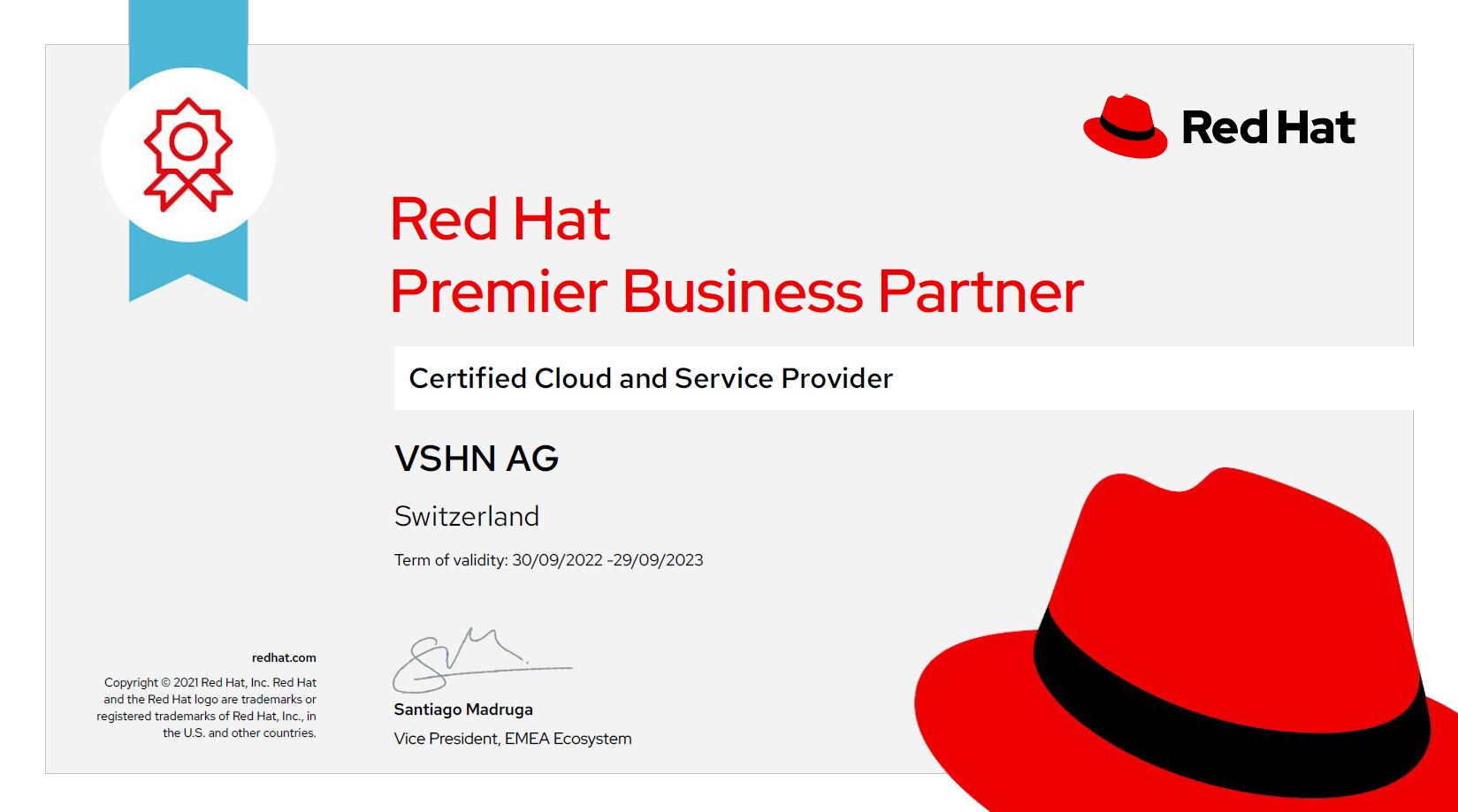 VSHN is Red Hat Premier CCSP Partner in Switzerland – VSHN AG